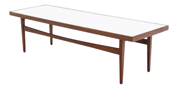 Mid-Century Modern Walnut Long Rectangular Coffee Table | Chairish