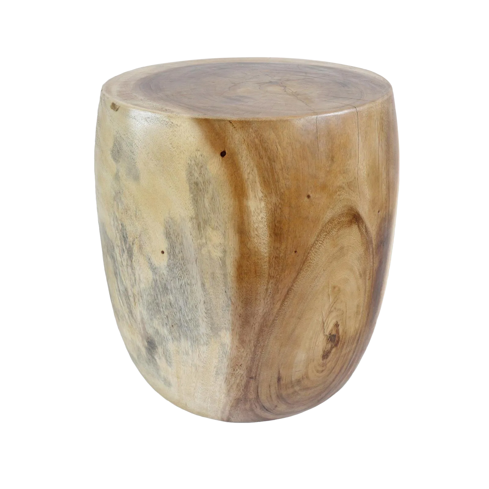 Acacia Two-Tone Wood Stool | Chairish