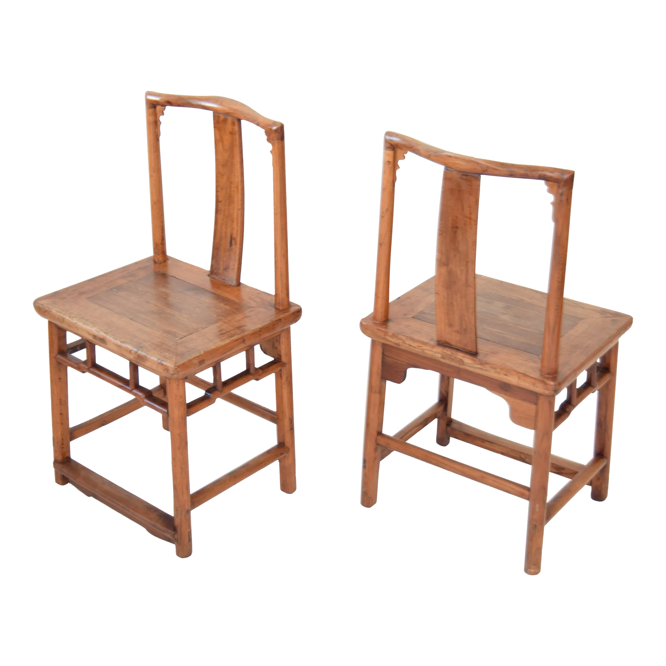 Pair of 19th Century Yoke Back Chinese Elm Chairs | Chairish