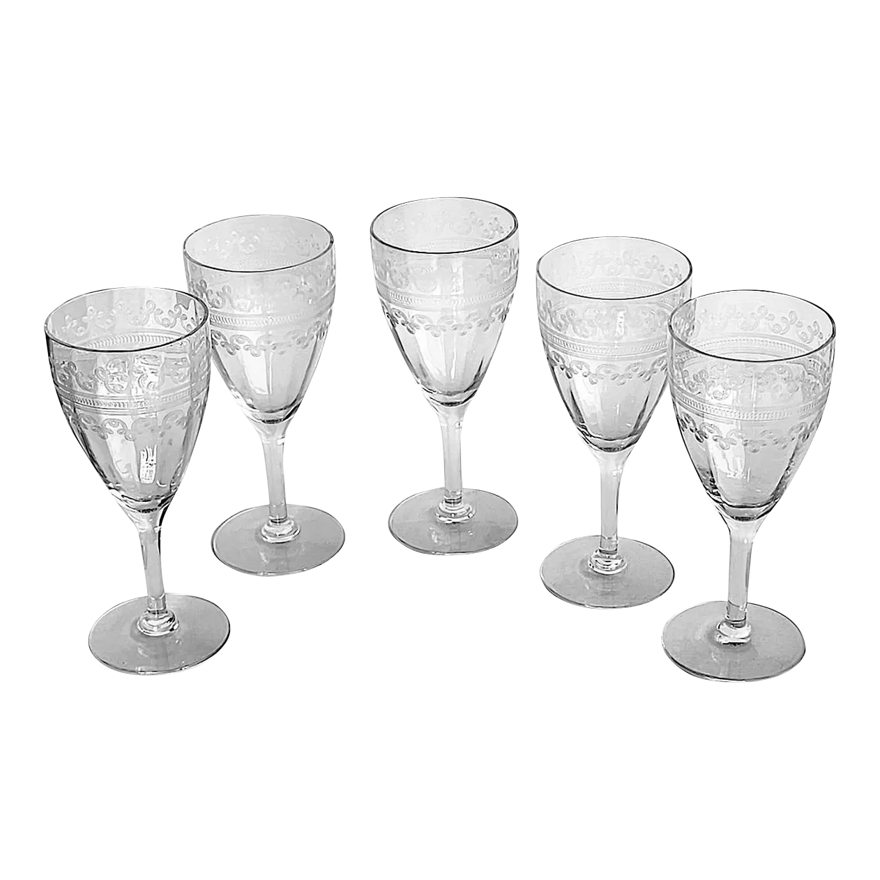 Vintage Tiffin-Franciscan Wine Glasses With Scroll & Band Etch Pattern ...