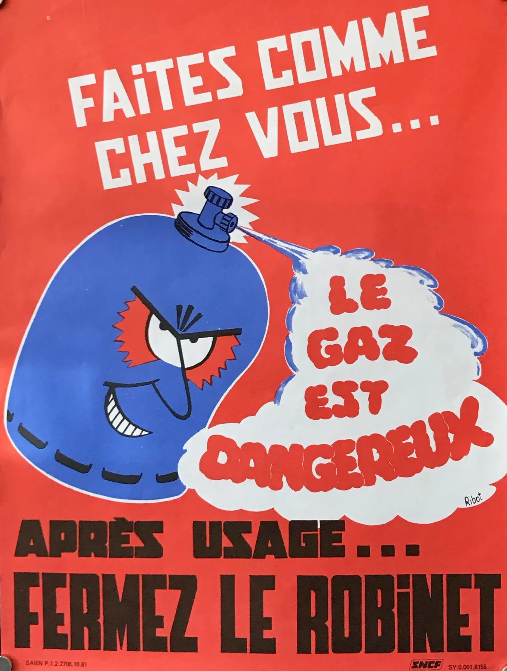 1981 Original French Workplace Safety Poster - Faites Comme Chez Vous ...
