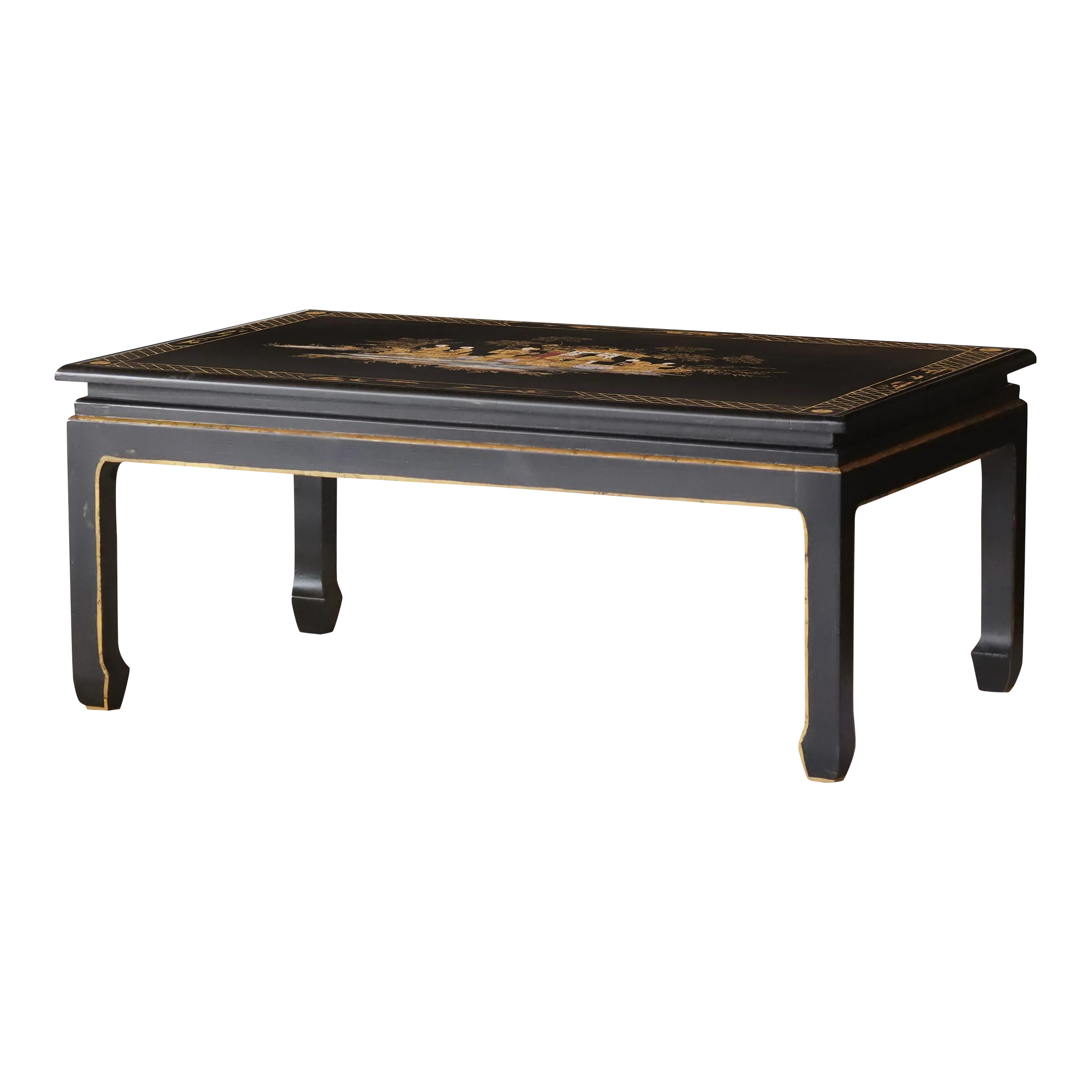 Vintage Hand-Painted Chinese Style Coffee Table | Chairish