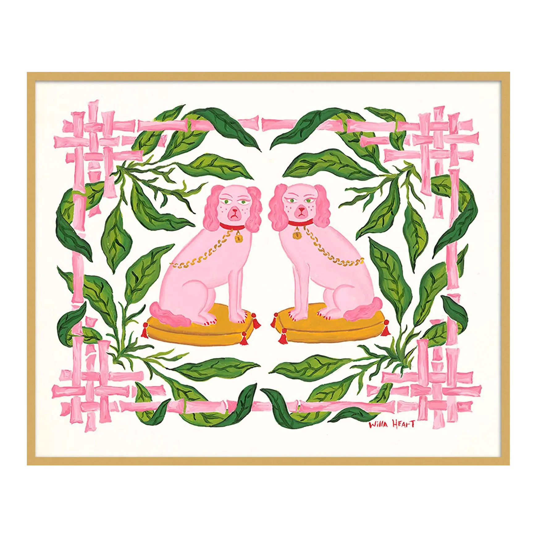 Cookie & Cricket by Willa Heart in Gold Frame, Large Art Print | Chairish