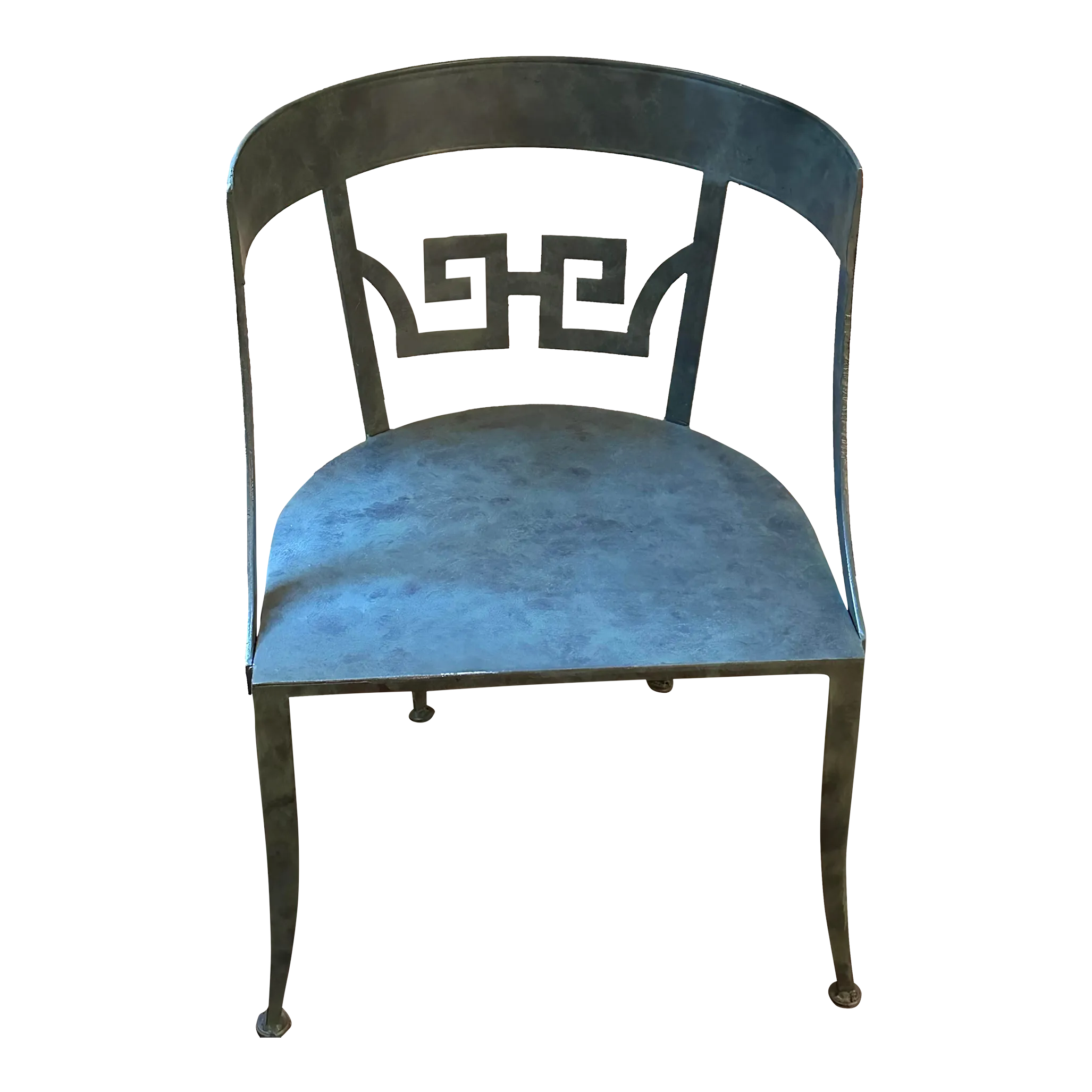 Vintage Klismos Metal Desk Chair With Verdigris Finish - One of a Kind ...