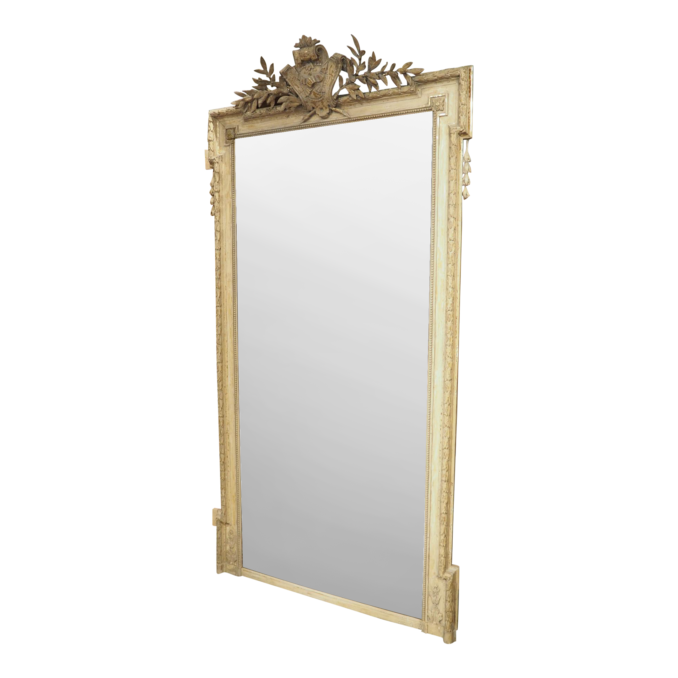 97 Inch Tall Painted French Napoleon III Mirror With Crest, Circa 1850 ...