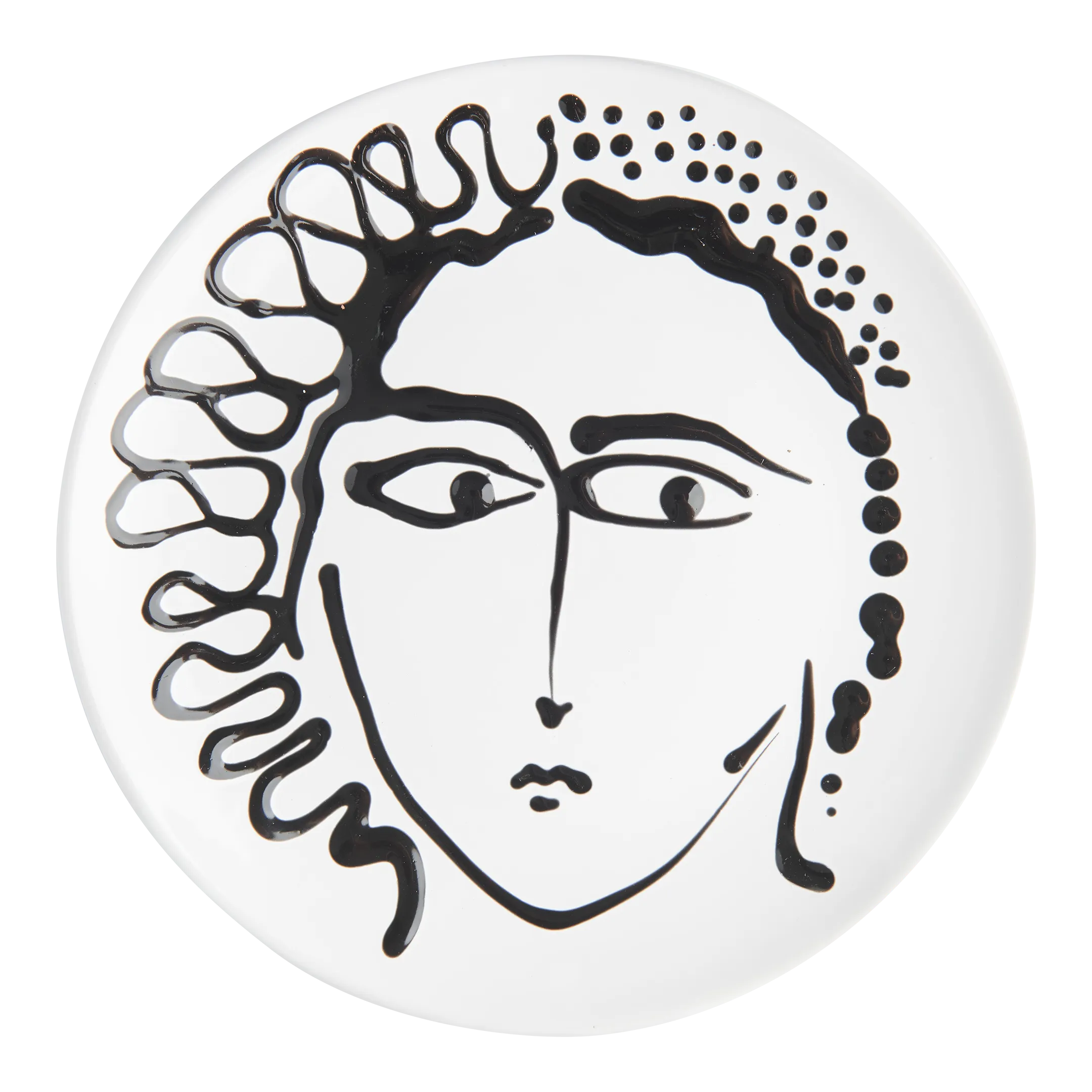 Pablo Face Plate, Black/White Dots | Chairish