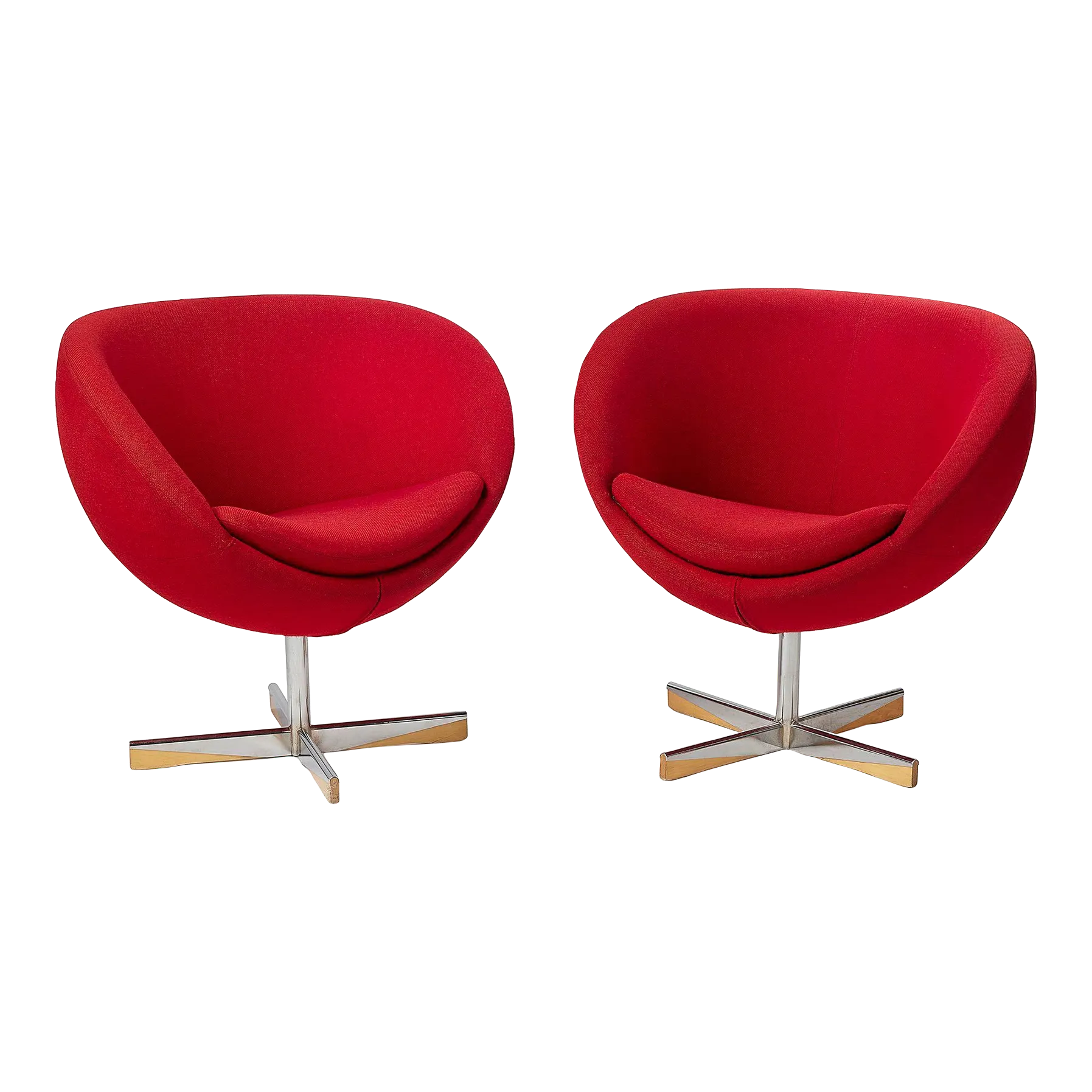 Pair of Mid-Century Spheric Metal Base Chairs | Chairish