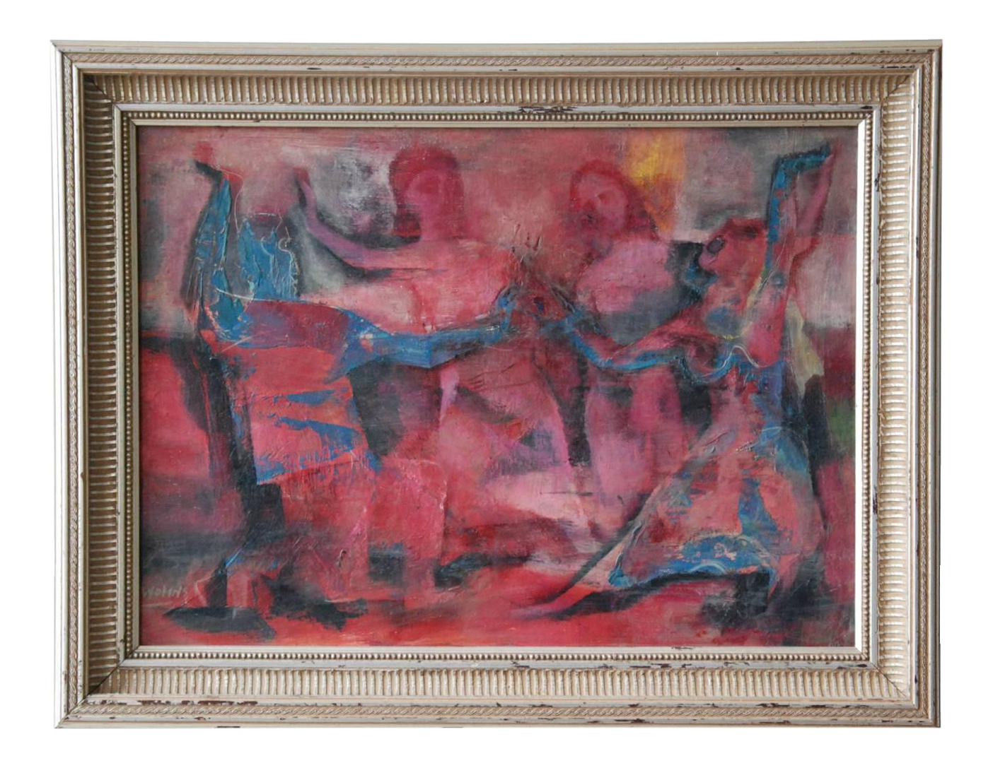 Joseph Wolins Figurative Abstract Oil on Board, United States, circa ...