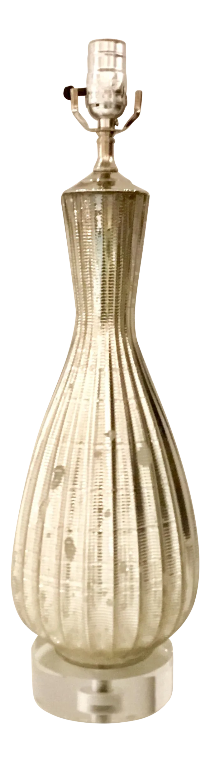 Custom Made Modern Ribbed Mercury Glass Table Lamp With Acrylic Base ...