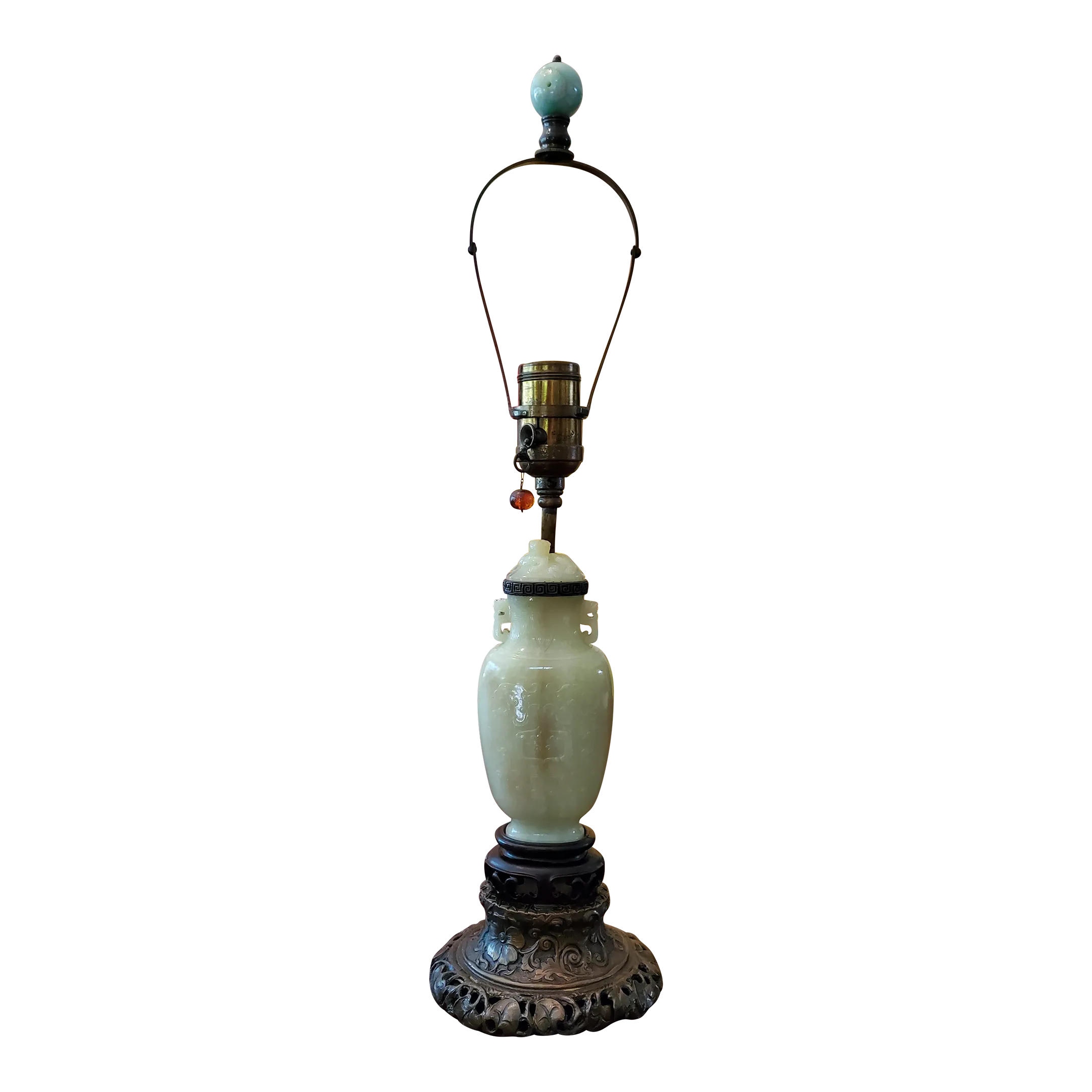 Antique Chinese Jade Lamp | Chairish