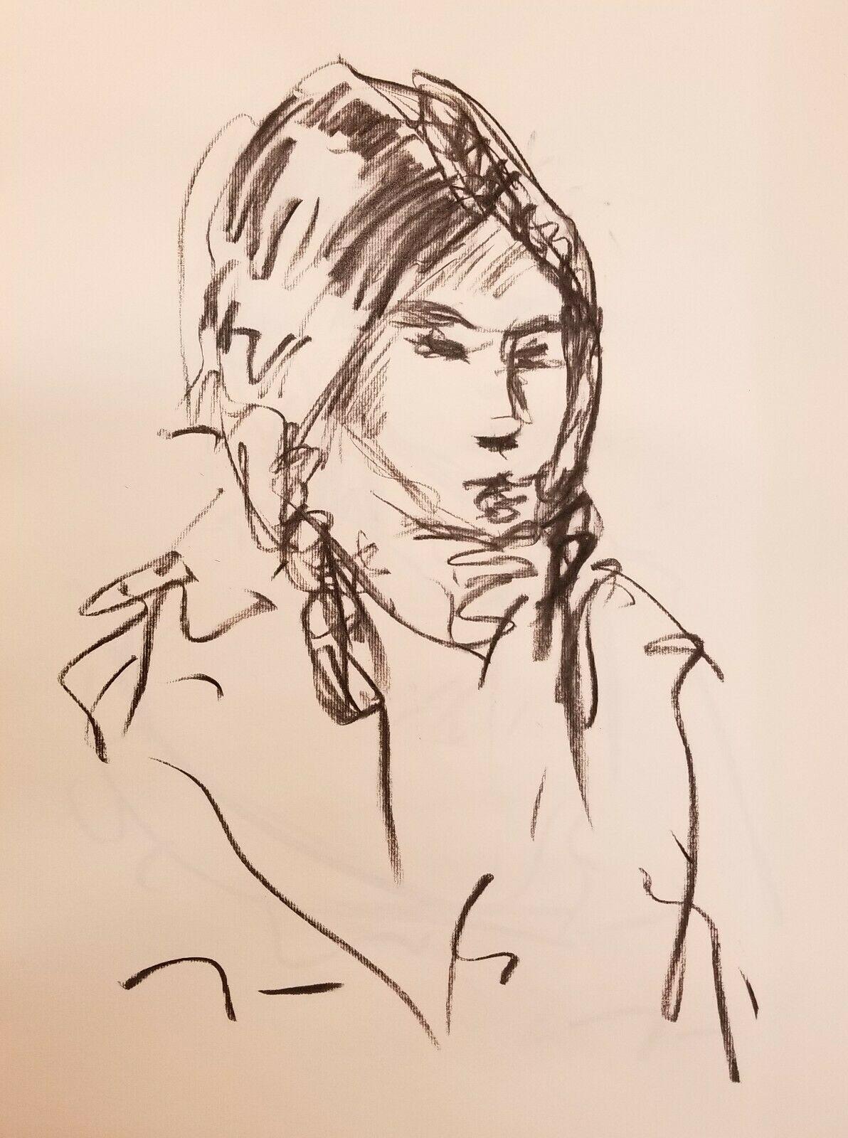 Contemporary Abstract Figurative Charcoal Drawing by Jose Trujillo ...