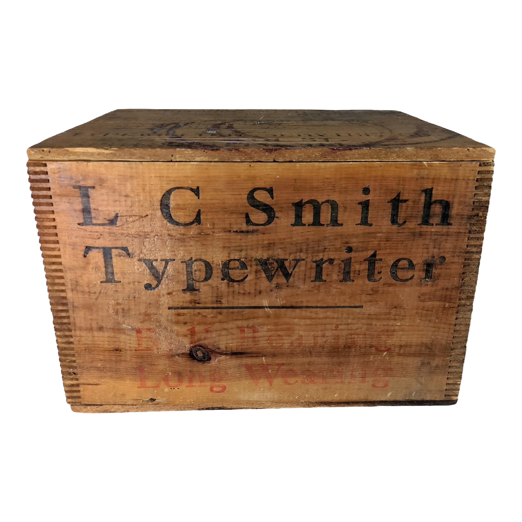 Early 20th Century Rustic Wooden Typewriter Shipping Crate With Lid L C ...