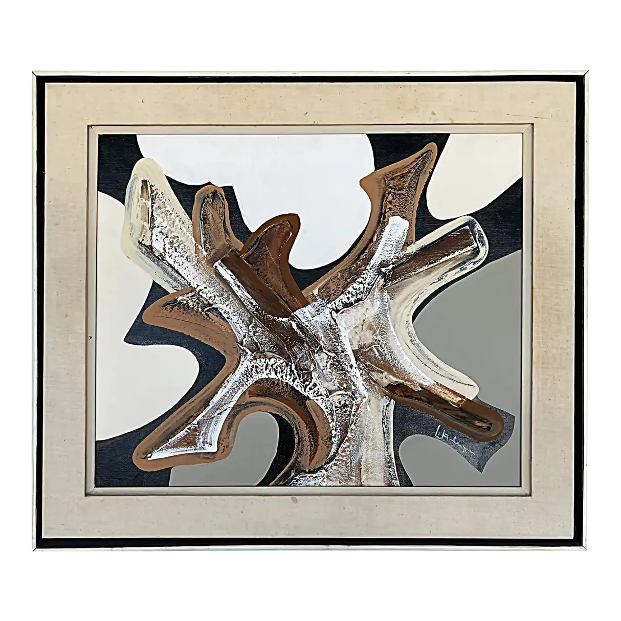 Vintage Frank Walcutt Mixed Media Abstract Painting, 1970s | Chairish