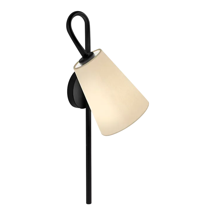 Satin Black Loop Wall Light | Chairish