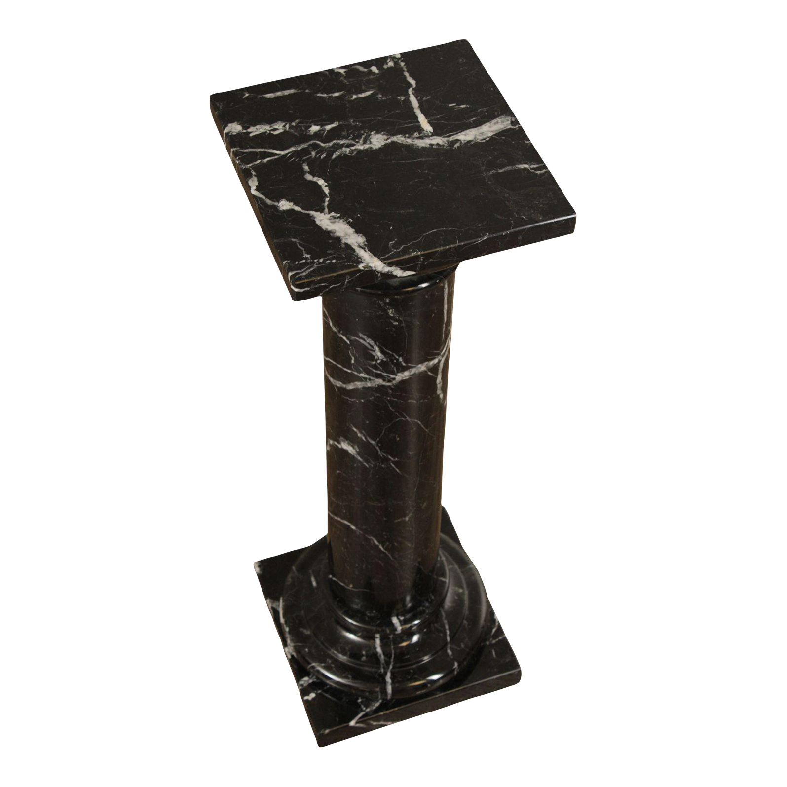 Late 20th Century Italian Black Marble Pedestal or Plant Stand | Chairish