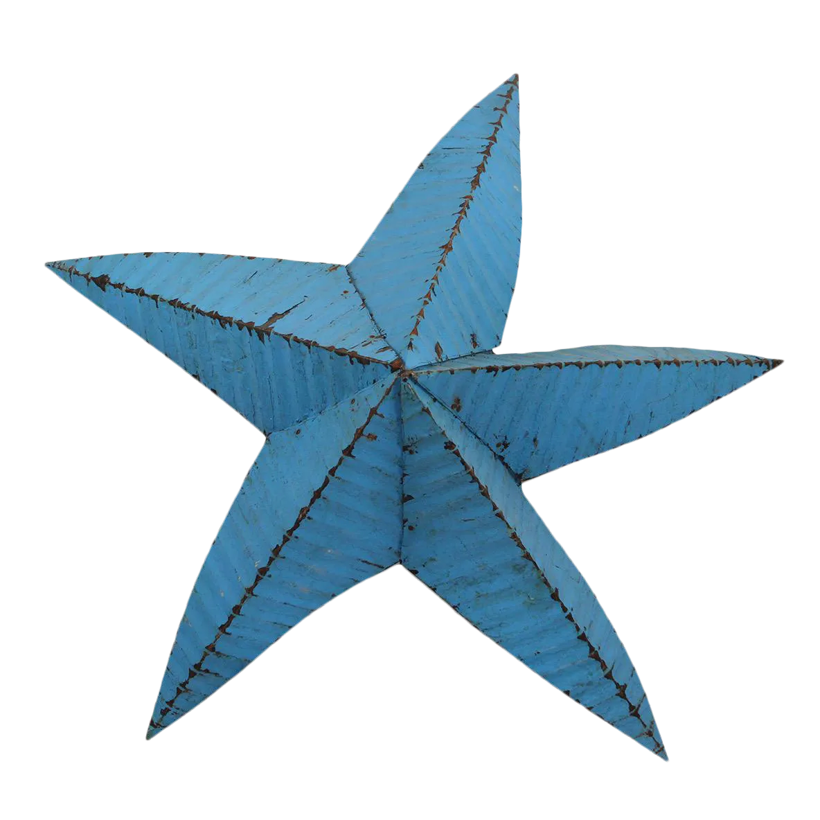 1950s Blue Rustic Oversized Metal Star | Chairish