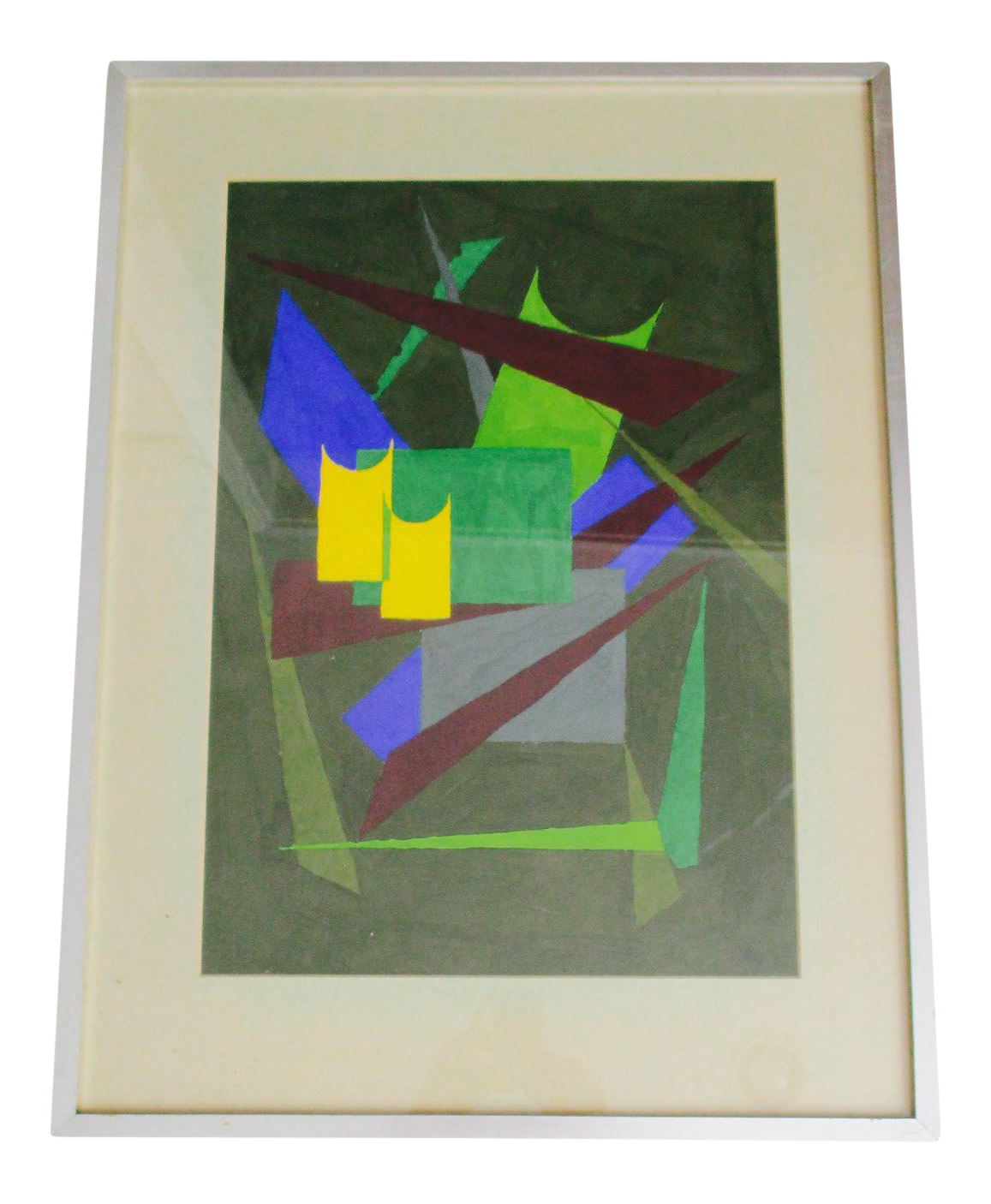 Abstract Geometric Acrylic Painting | Chairish