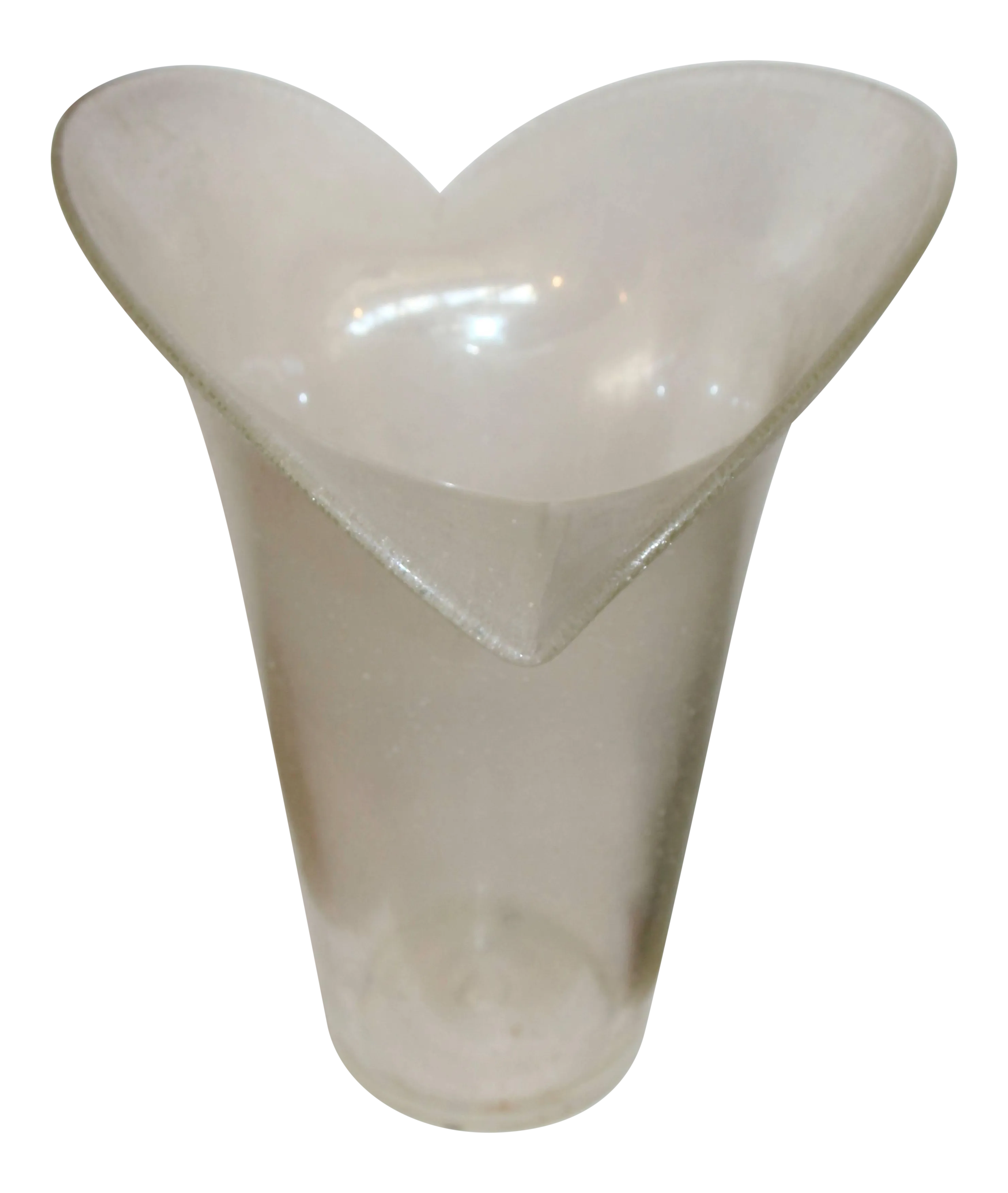 Large Flared Handblown Glass Vase With a Corroso or Scale Finish | Chairish