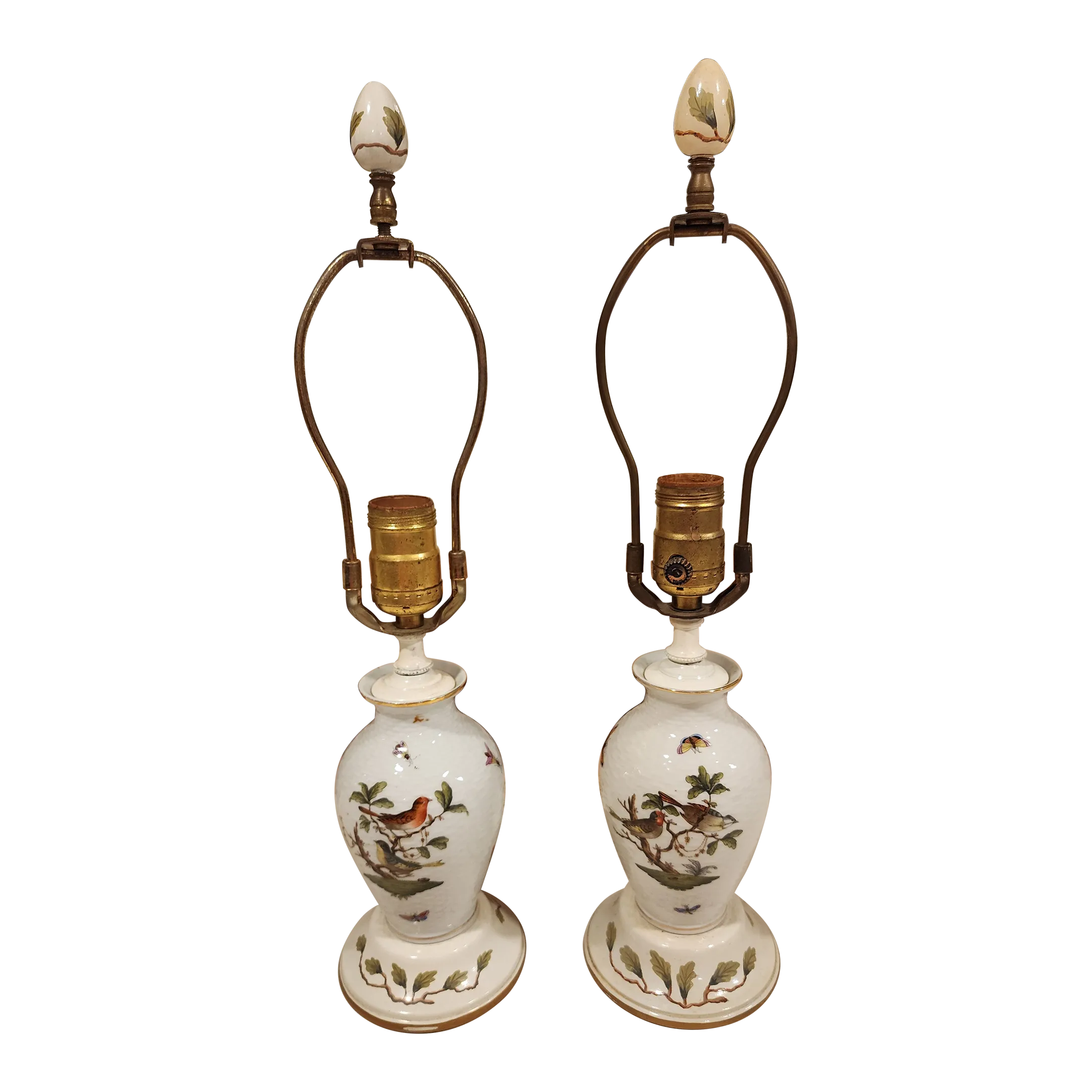 Pair of Herend Custom Lamps | Chairish