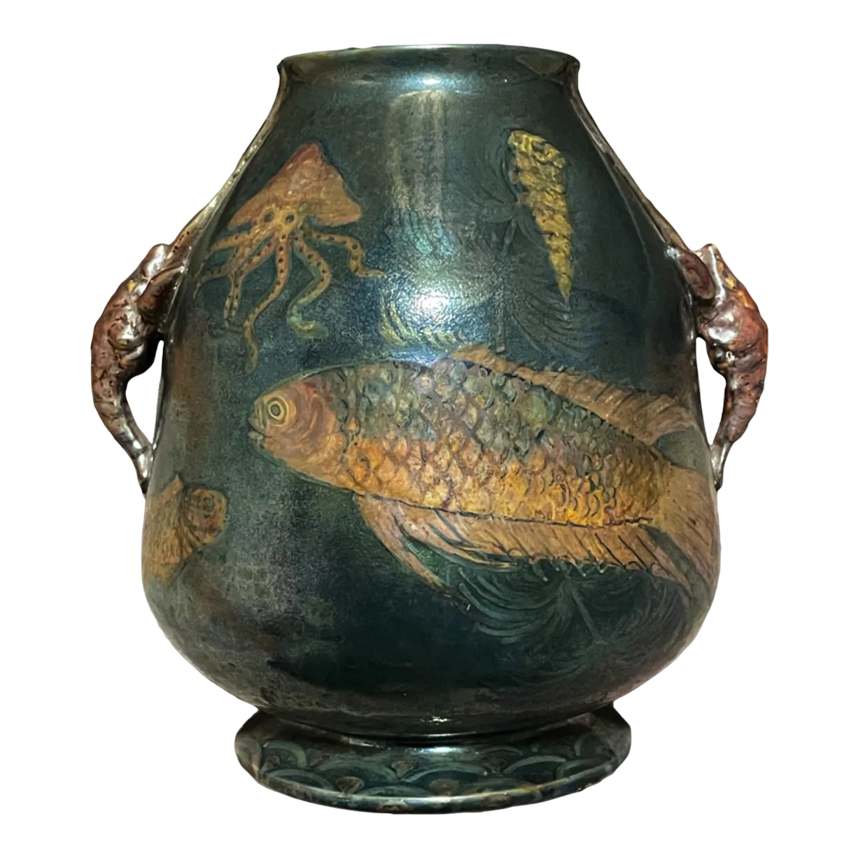 Pietro Melandri Italian Art, Deco,vase With Sea Creatures, Circa 1930 ...