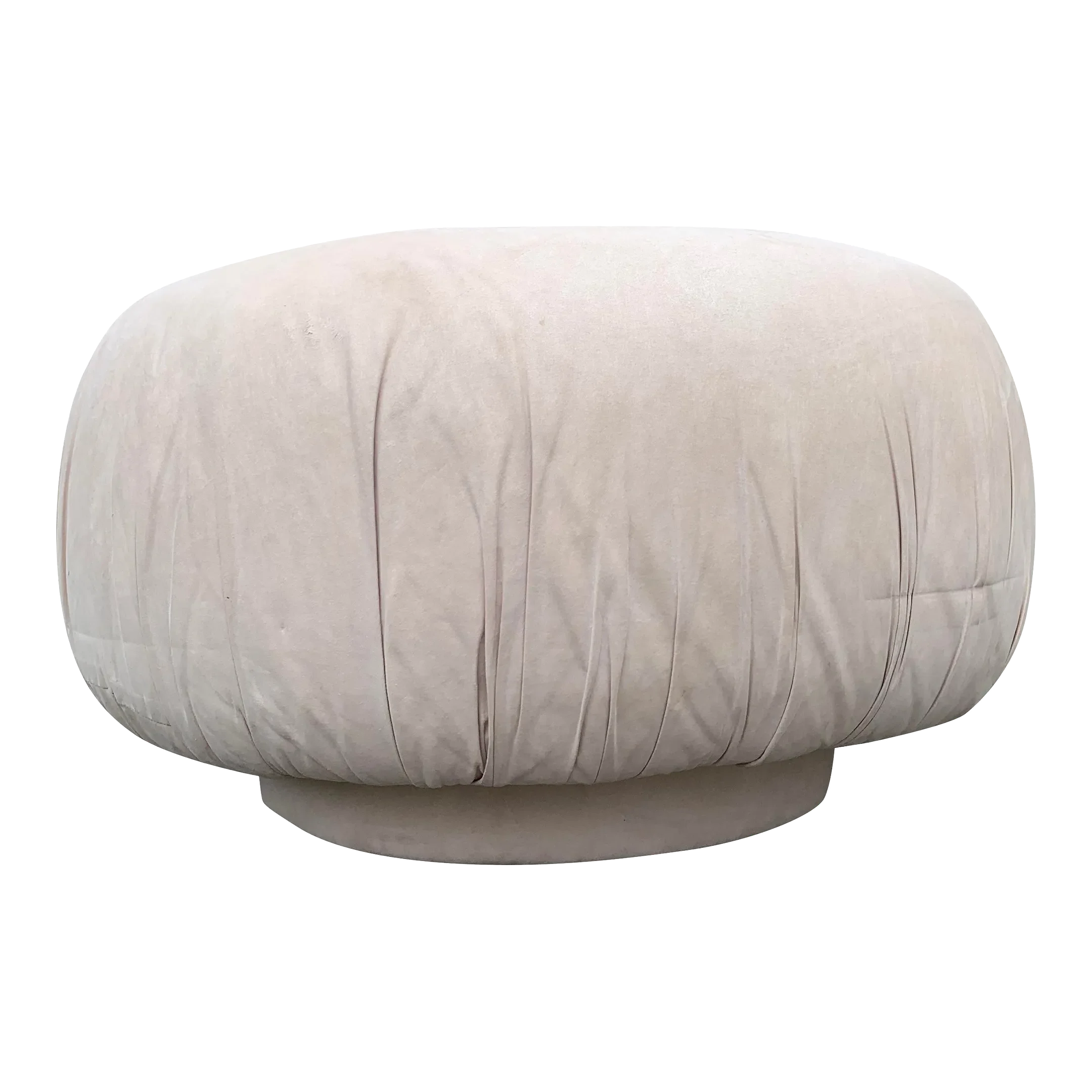 1980s Karl Springer Style Vintage Modern Large Swivel Poof or Footstool ...