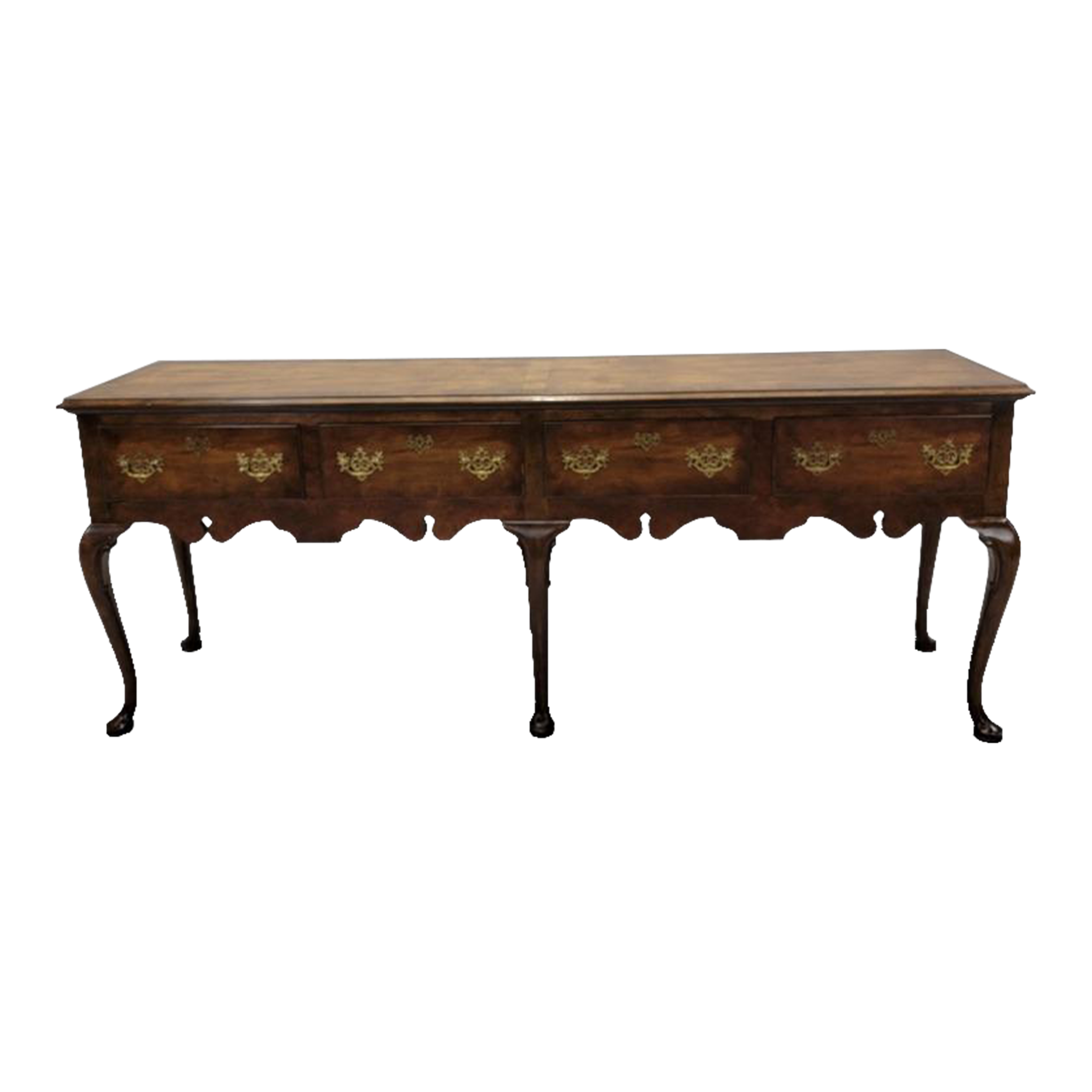 Vintage Queen Anne Style Walnut Console Table/Sideboard by Baker ...