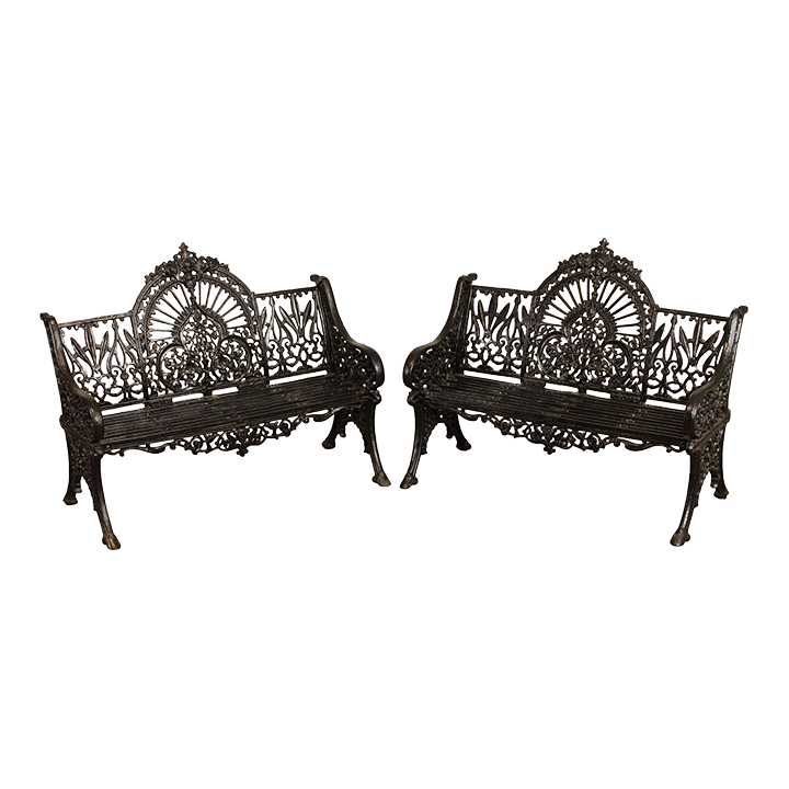 Late 20th Century Victorian Style Quality Cast Iron Outdoor Garden ...