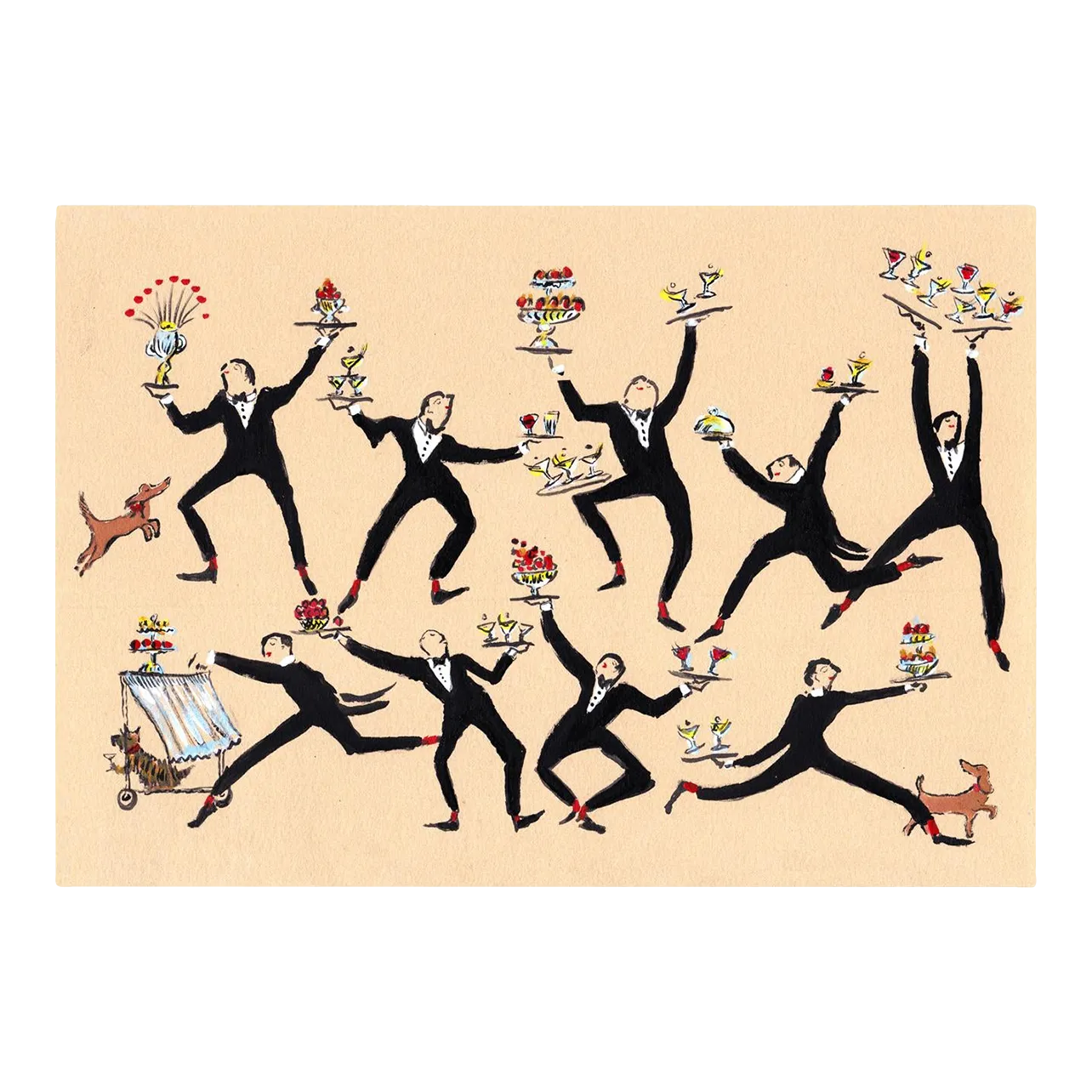 "Waiter Dance" Contemporary Original Whimsical Print by Pauline de ...