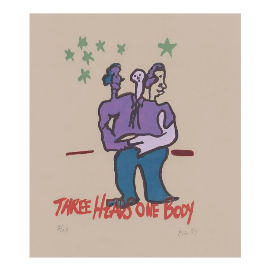1997 Three Heads One Body Serigraph | Chairish