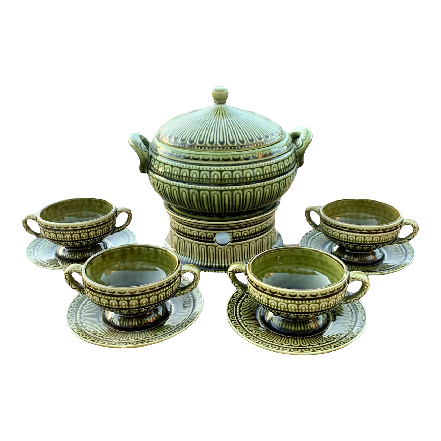 Mid 20th Century Mid-Century Japanese Soup Tureen Set- 12 Pieces | Chairish