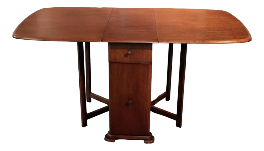 Vintage Oak Folding Dining Table | Chairish