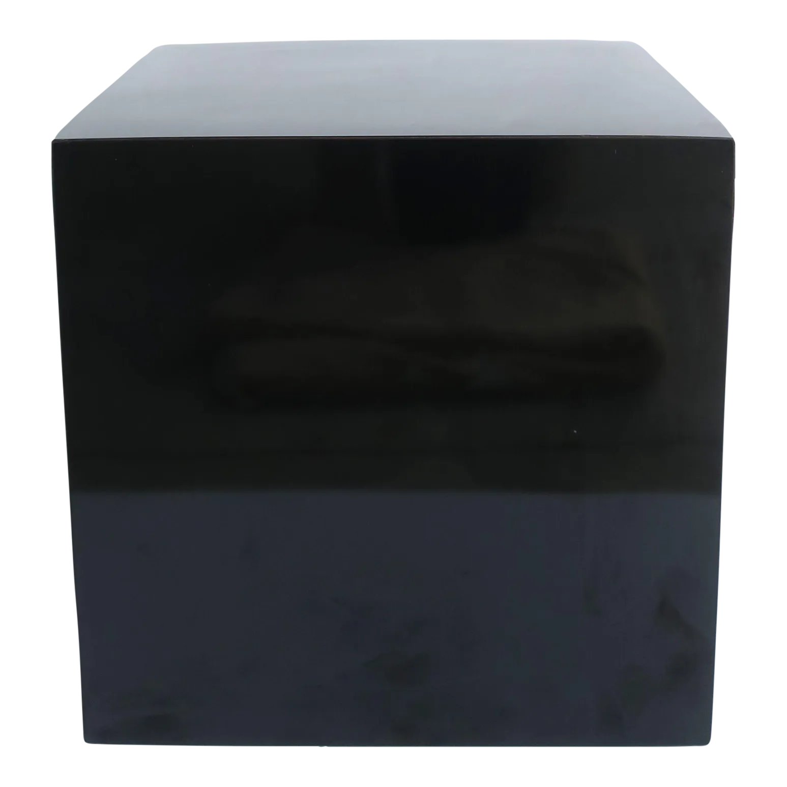 Black Cube Pedestal Table | Chairish
