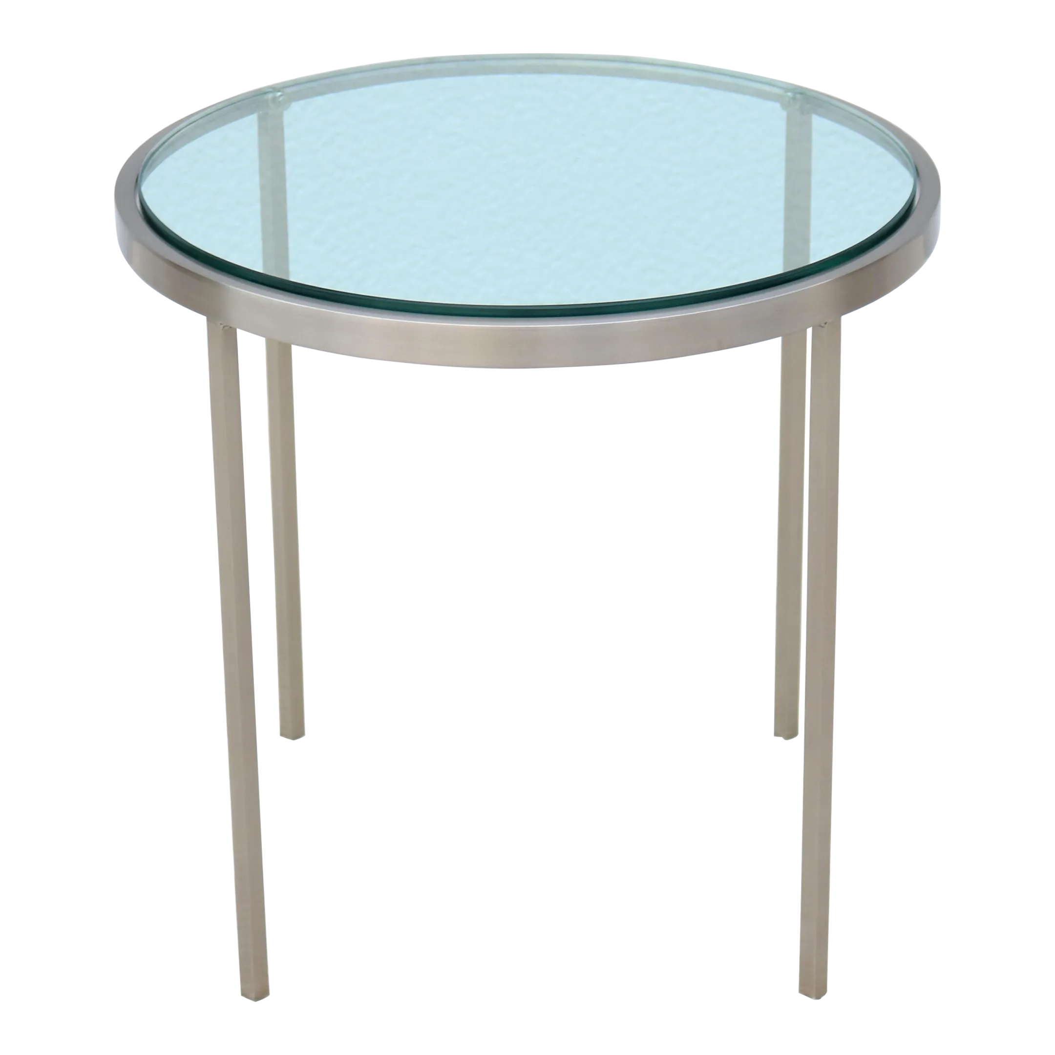 Mid-Century Modern Milo Baughman Round Glass and Stainless Steel Side ...