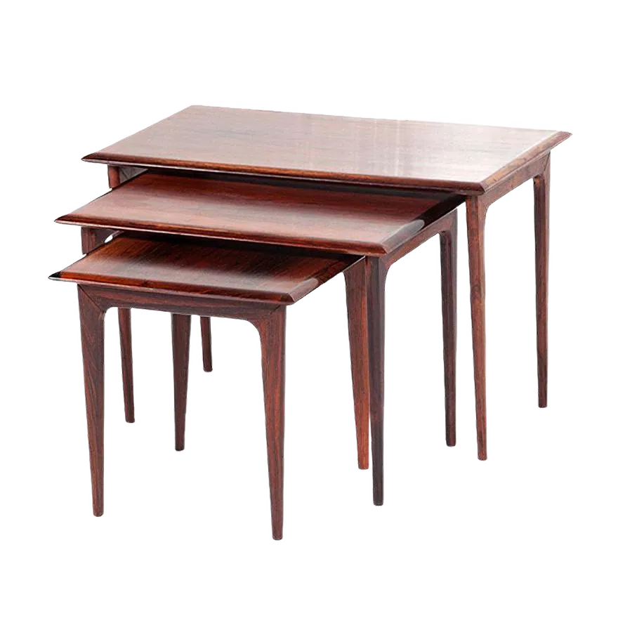 Mid-Century Danish Rosewood Nesting Table Set, 1960s, Set of 3 | Chairish