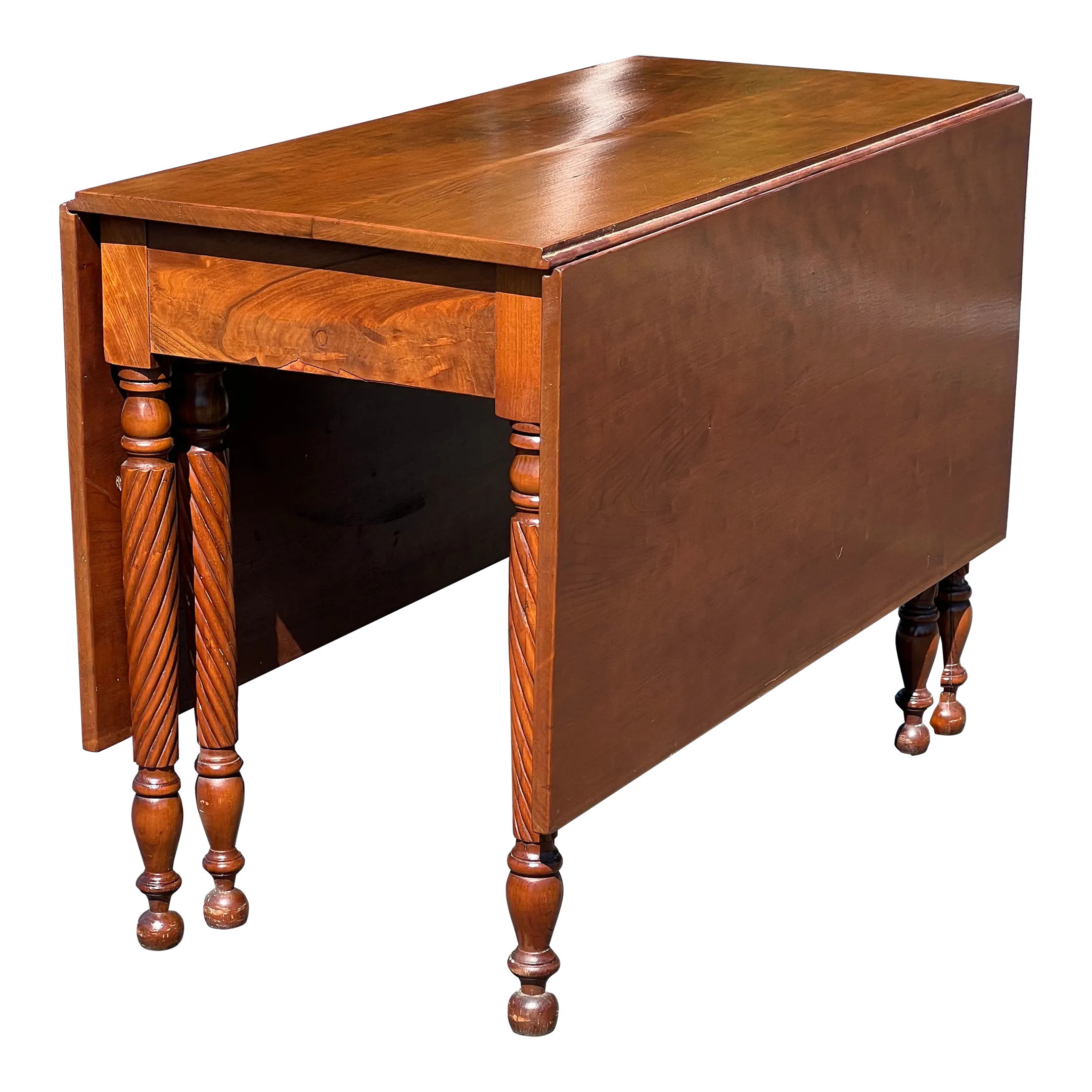 Antique Federal Period Cherry Drop Leaf Table | Chairish