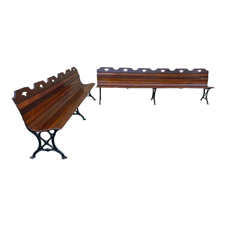 Early 20th Century Train Station Benches - Set of 2 | Chairish
