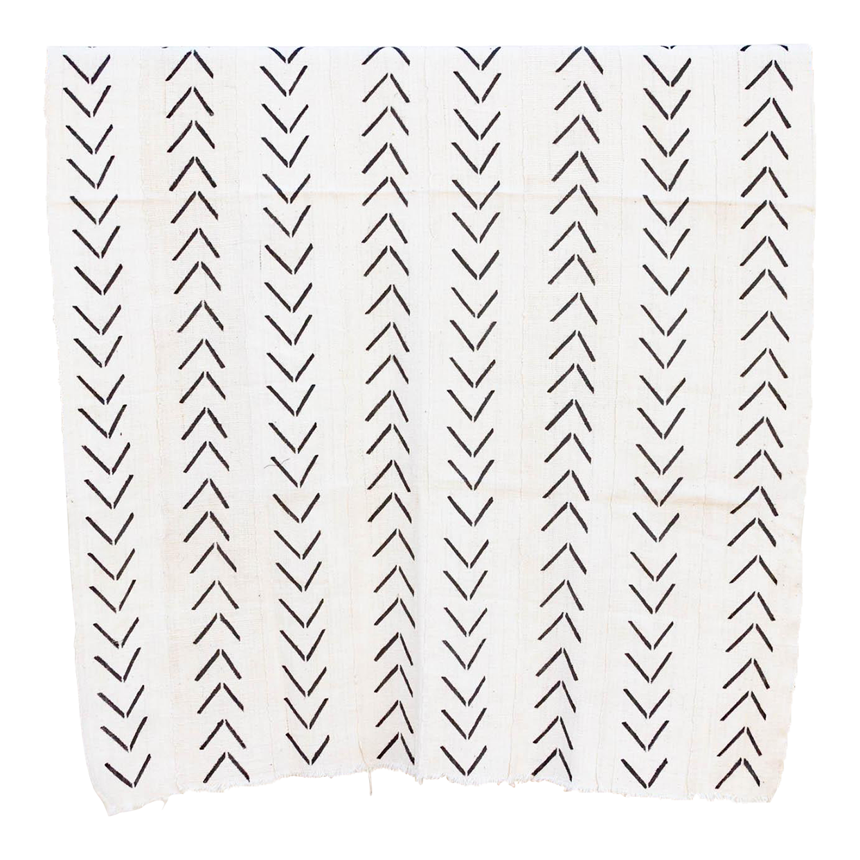 White & Black Arrow Motif Mudcloth | Chairish