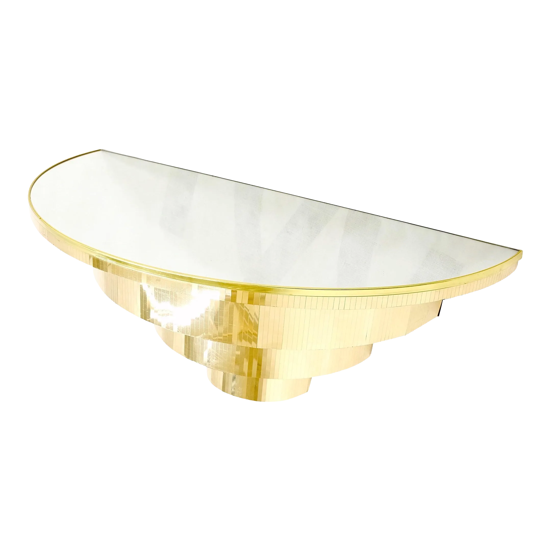 Mid-Century Modern 1970s Petit Demilune Shape Mirror Top Console Table ...