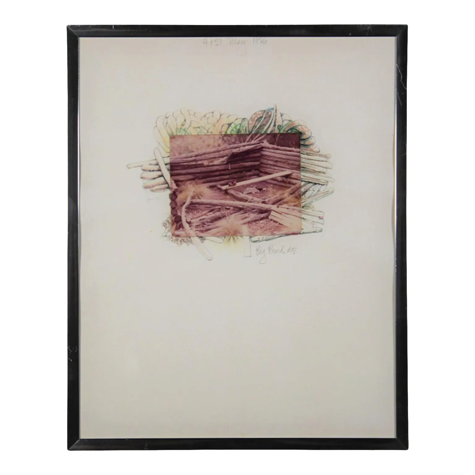 Jack Boynton "Big Bend #5" Modern Abstract Mixed Media Landscape 1970s | Chairish