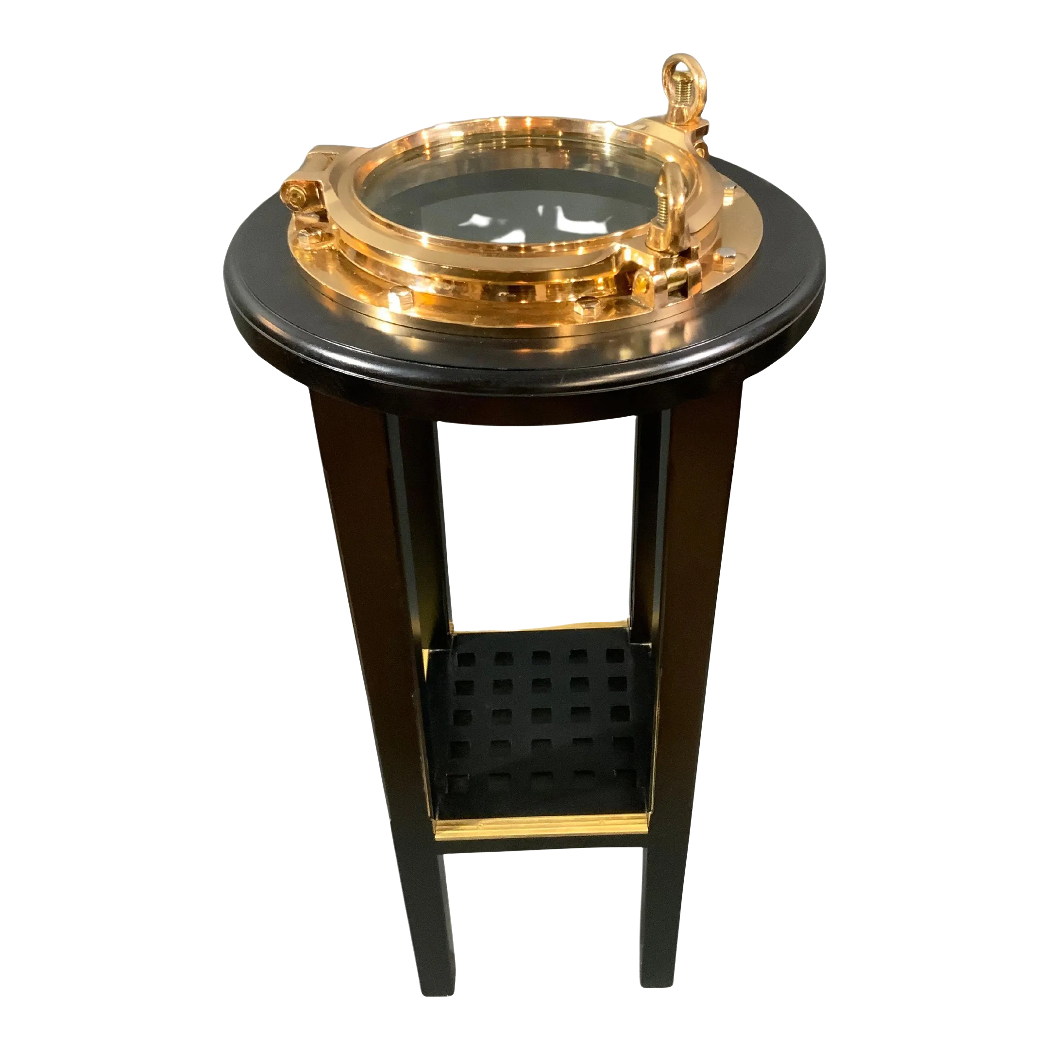 Solid Brass Ships Porthole Table | Chairish
