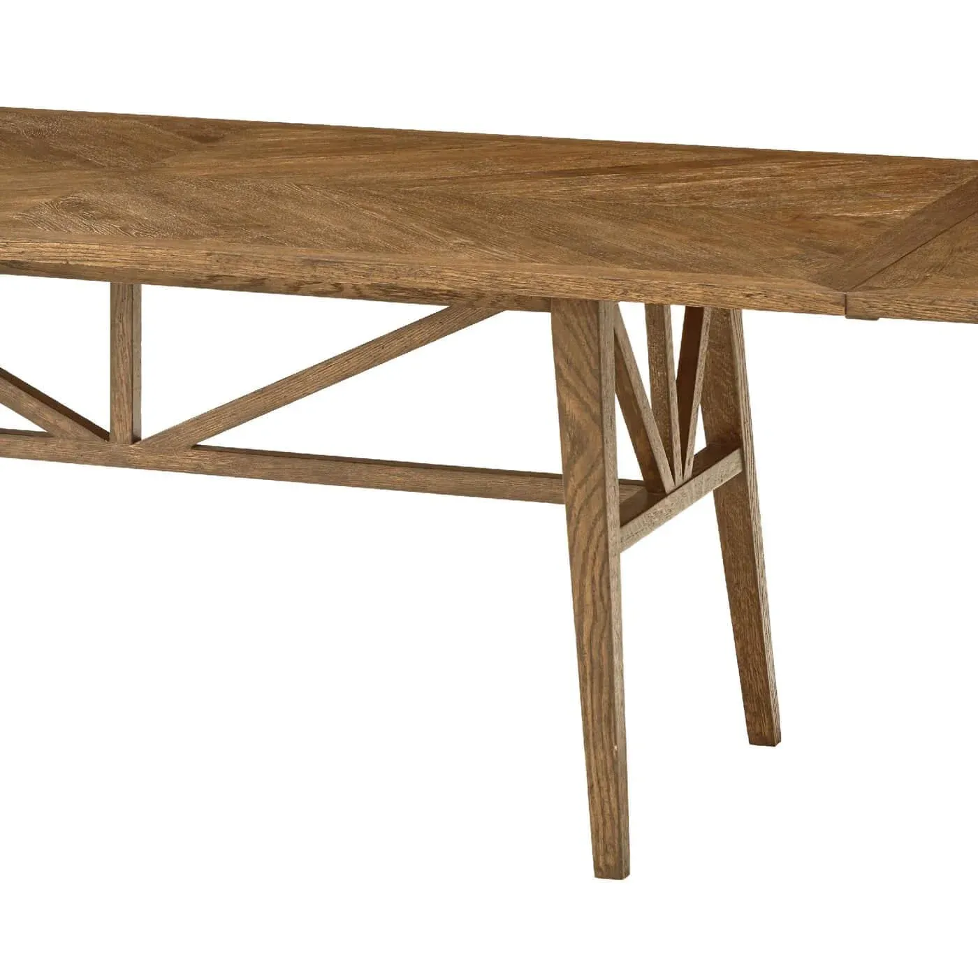 Oak Parquetry Extending Dining Table Chairish