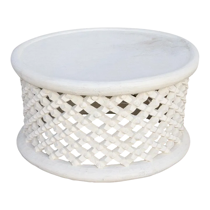 Painted White African Spider Coffee Table | Chairish