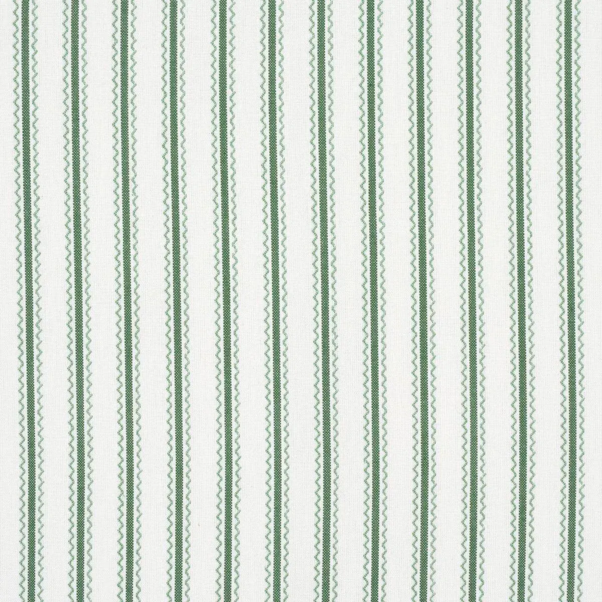 Schumacher X Mark D. Sikes Birdie Ticking Stripe Fabric In Leaf Green ...