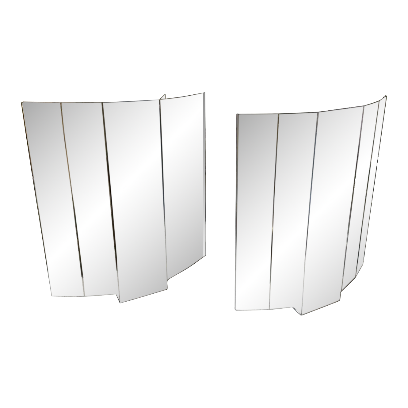 A Pair of 1980s Modern Steel Italian Ambient Light Wall Sconces | Chairish