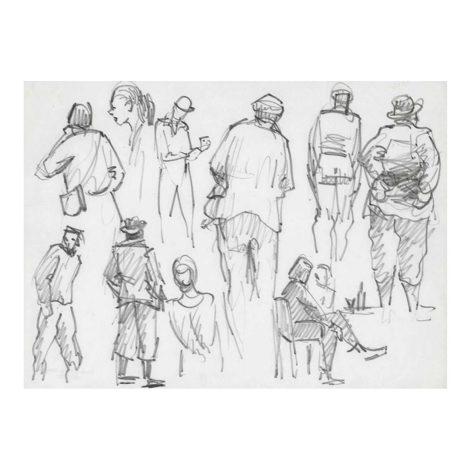 1940s Henry Gasser Figure Study Drawing | Chairish