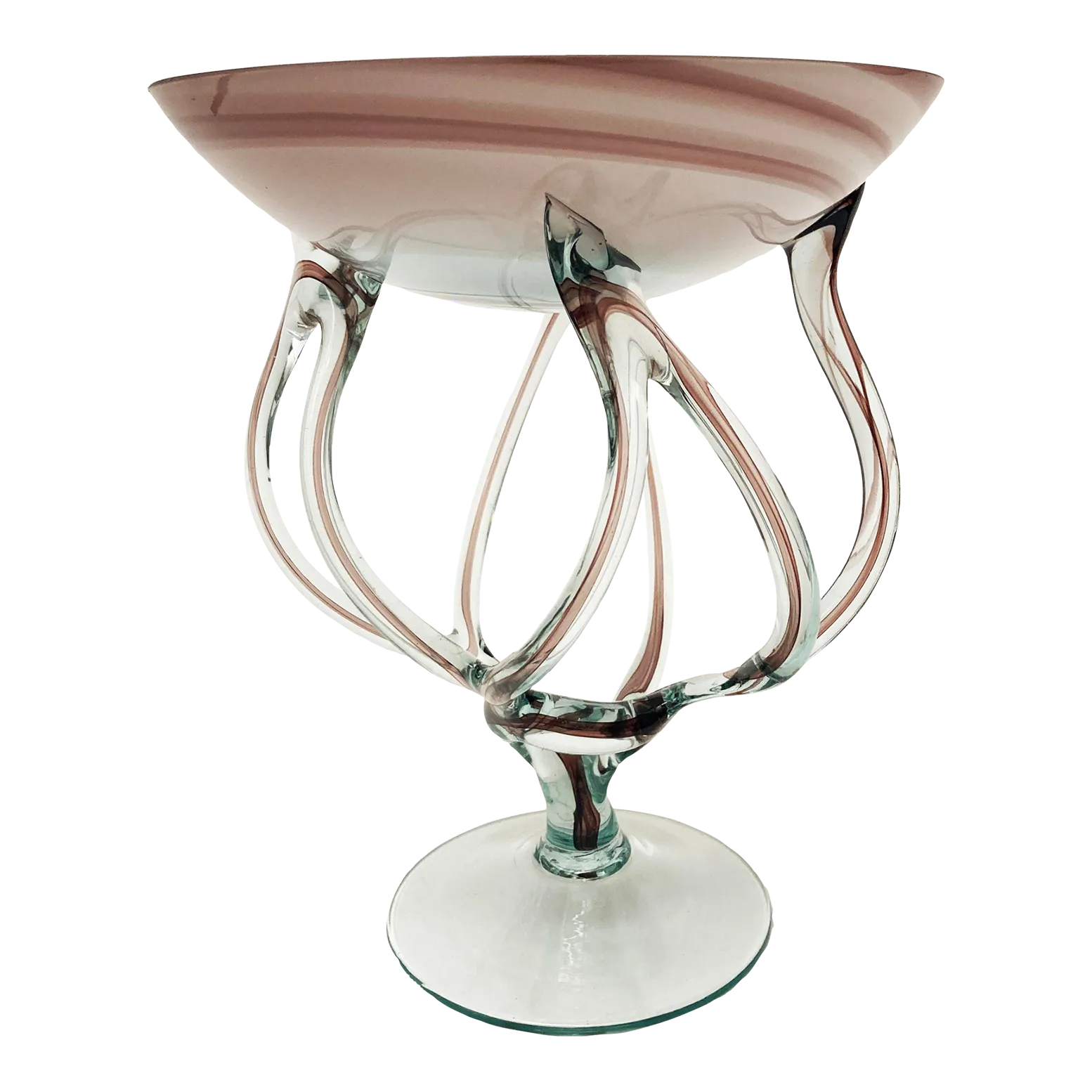 Mid-Century Modern, Jozefina Krosno Octopus Glass Pedestal Bowl/Compote ...