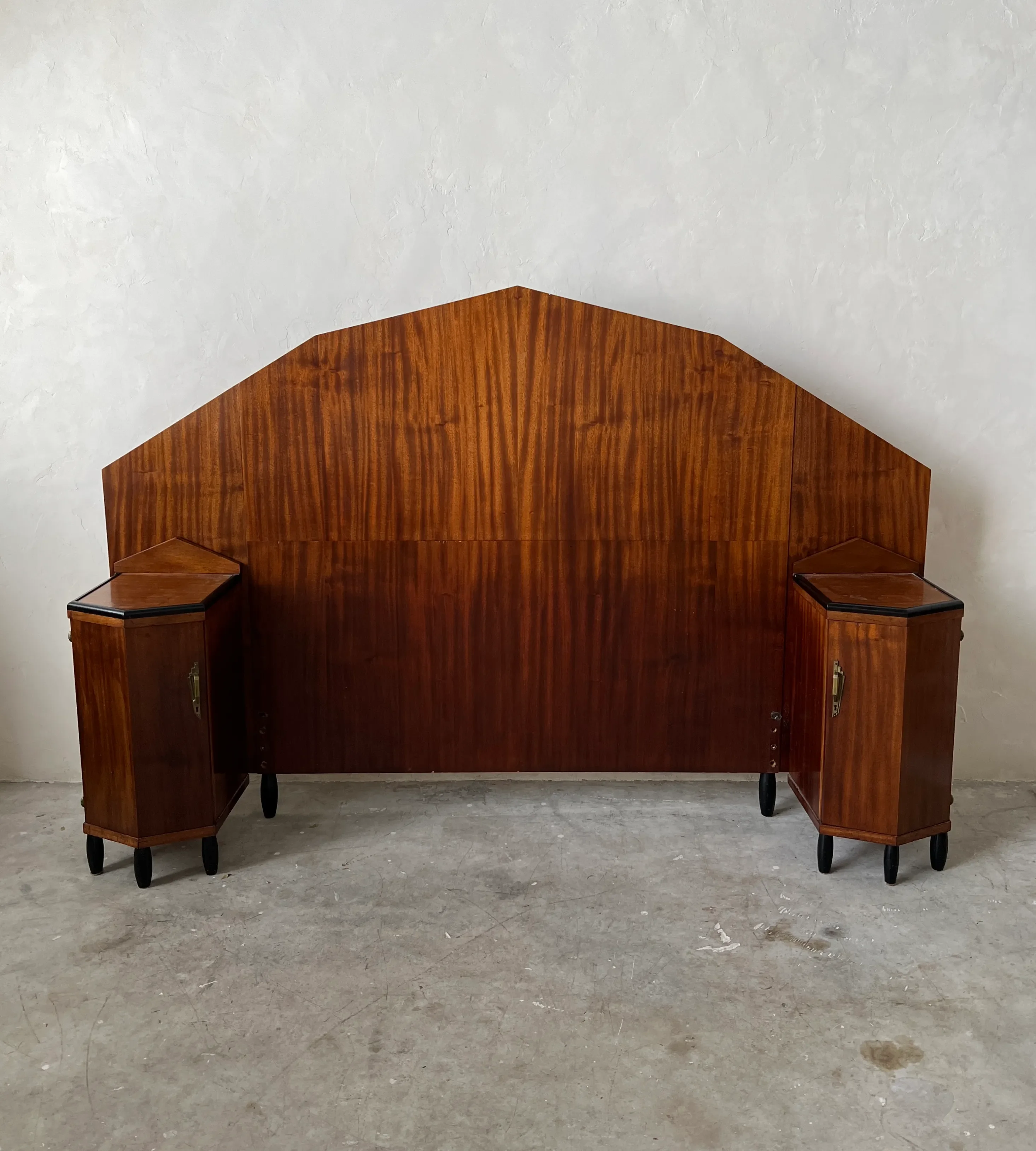 1920s Art Deco Cubist Bed Frame