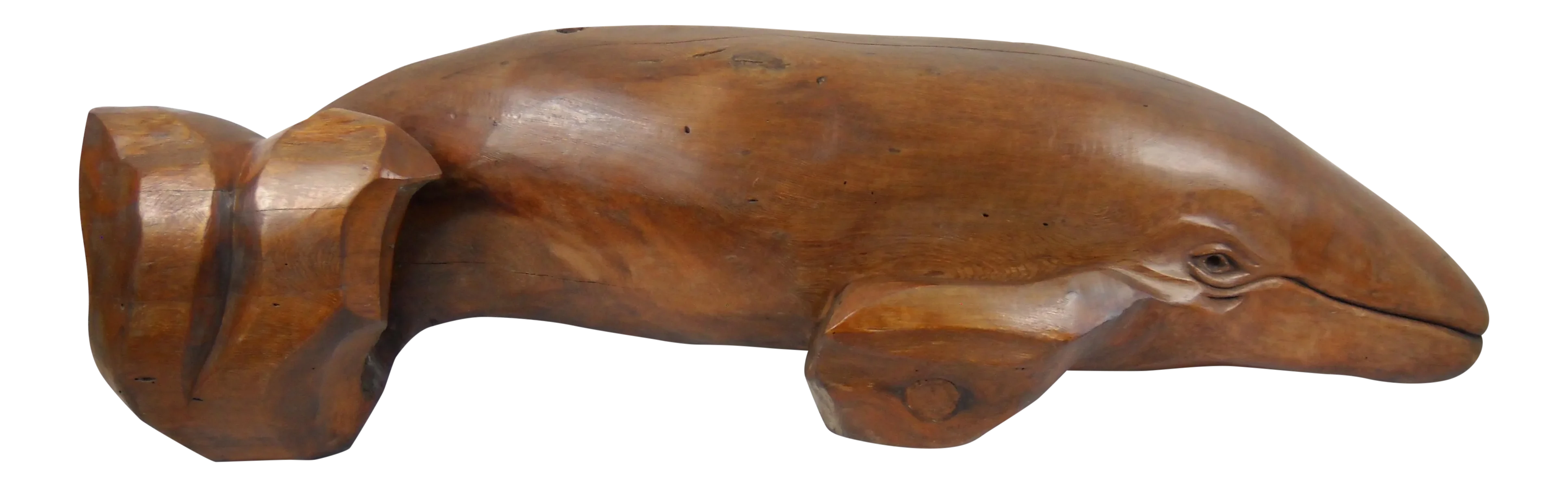 Monumental Suspended Carved Wood Whale | Chairish