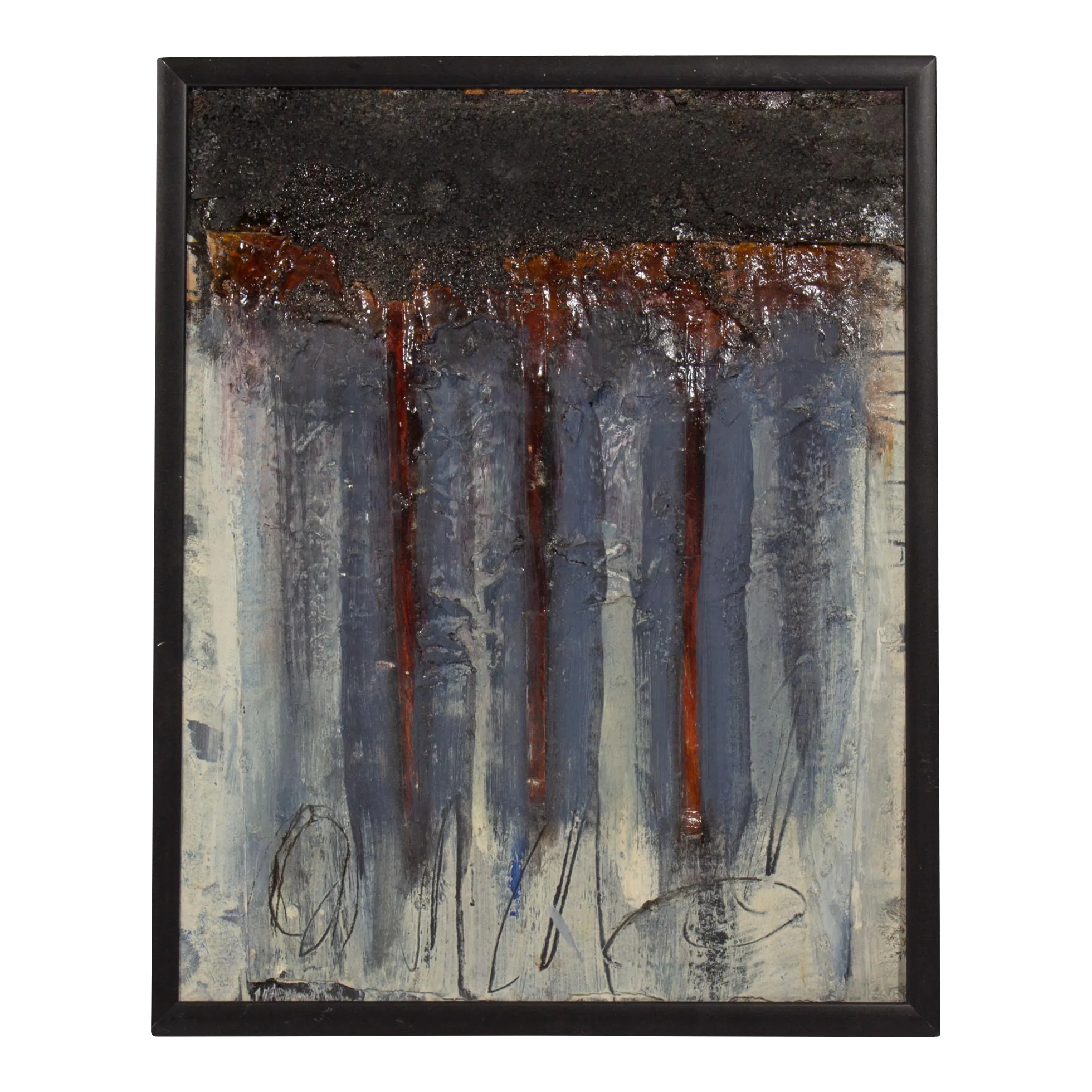 Signed 2005 “Asuka 12” Mixed Media Collage by Artist Juliet Holland ...