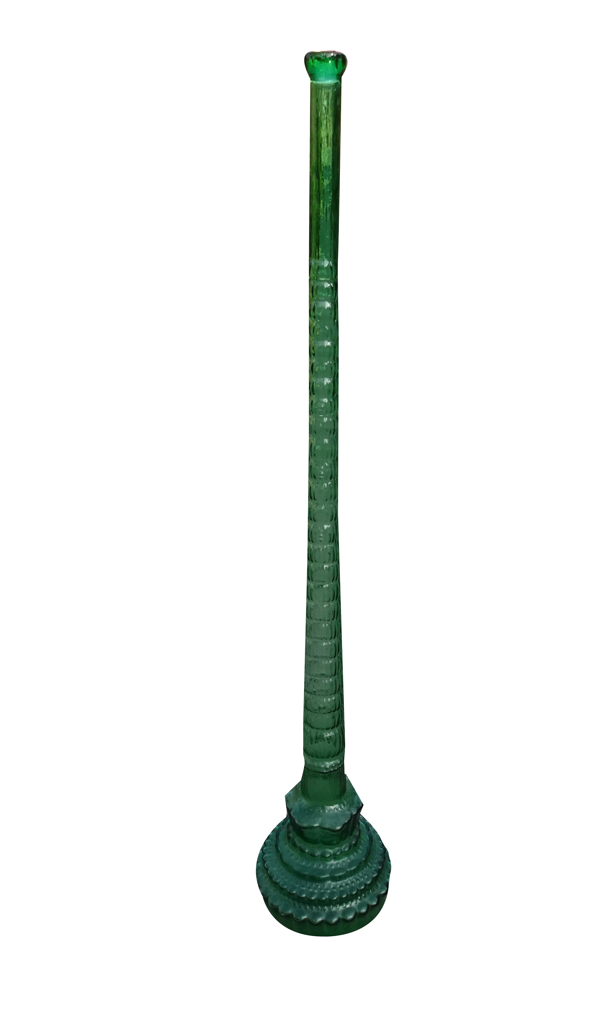 Vintage Green Long Neck Glass Empoli Vase Bottle | Chairish